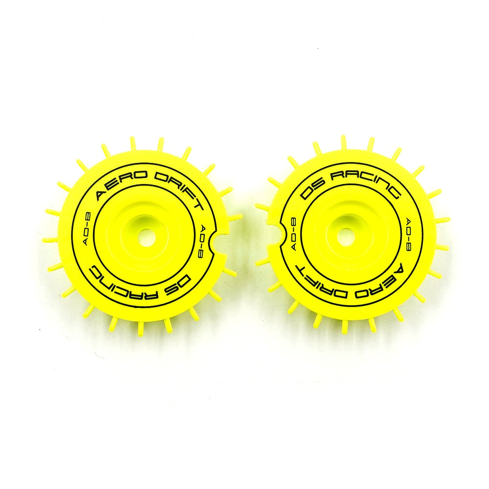DS Racing - Aero Drift Wheel Cover Flat Flu Lime / Black Font for 1/10 ...