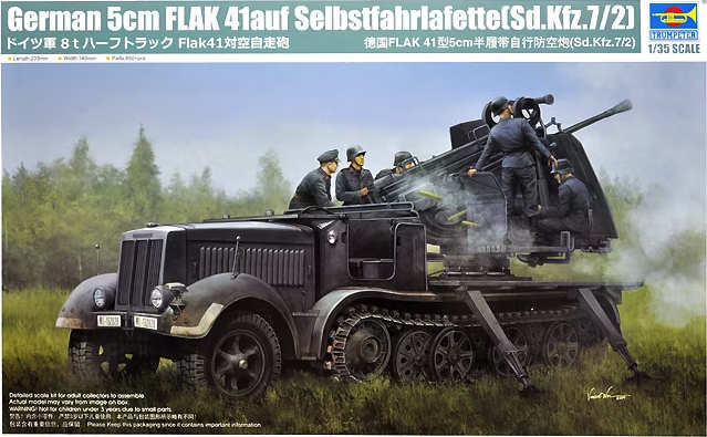 Trumpeter - 1/35 German 5cm FLAK 41 auf Selbstfahrlafette (Sd.Kfz. 7/2 ...
