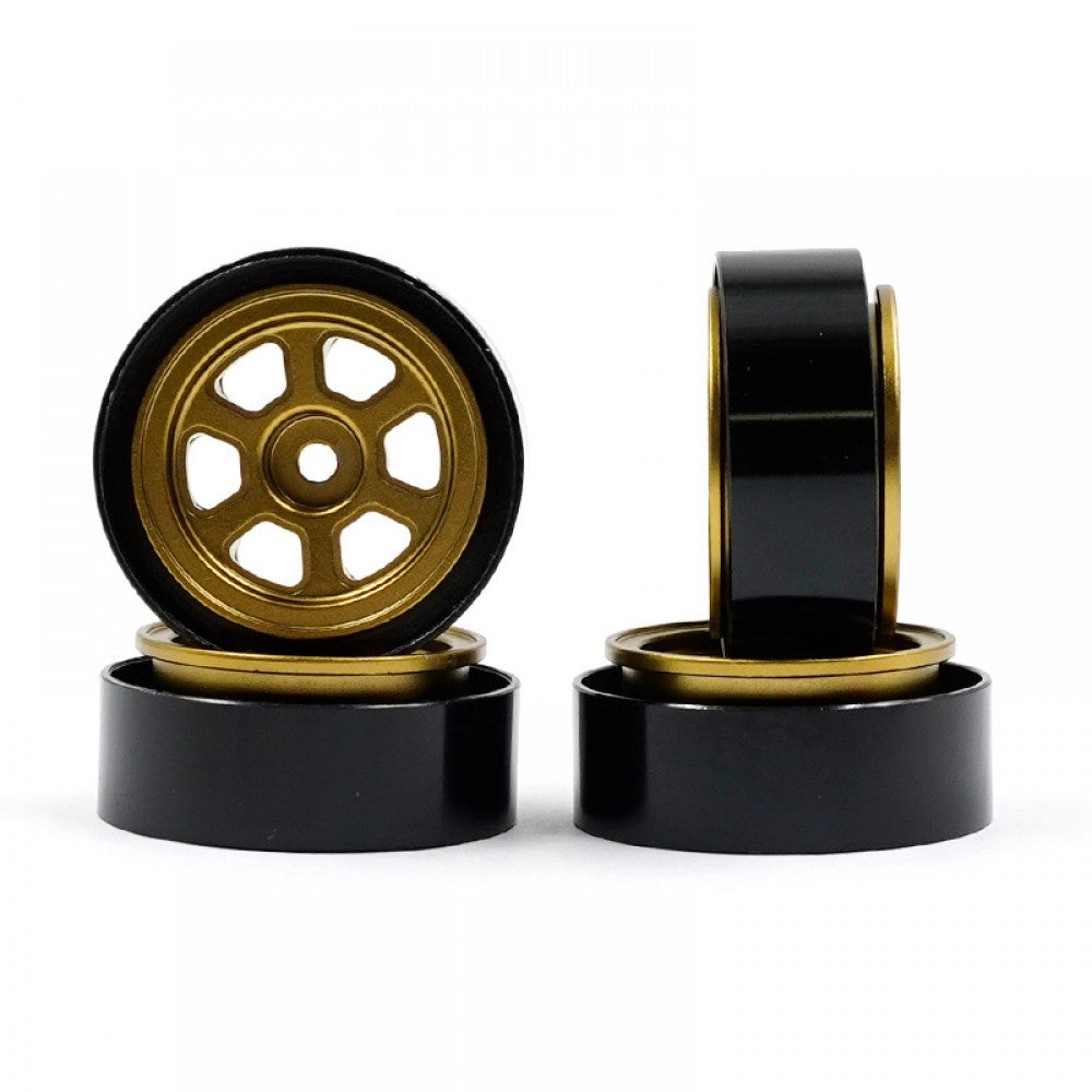 Yeah Racing - Alum. Cnc 6 Spoke Beadlock Rim Set Gold – Jix Hobbies